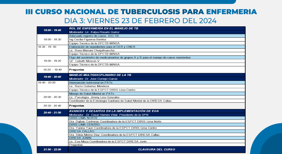 III CURSO NACIONAL DE TUBERCULOSIS PARA ENFERMERIA - Webinar - Salud